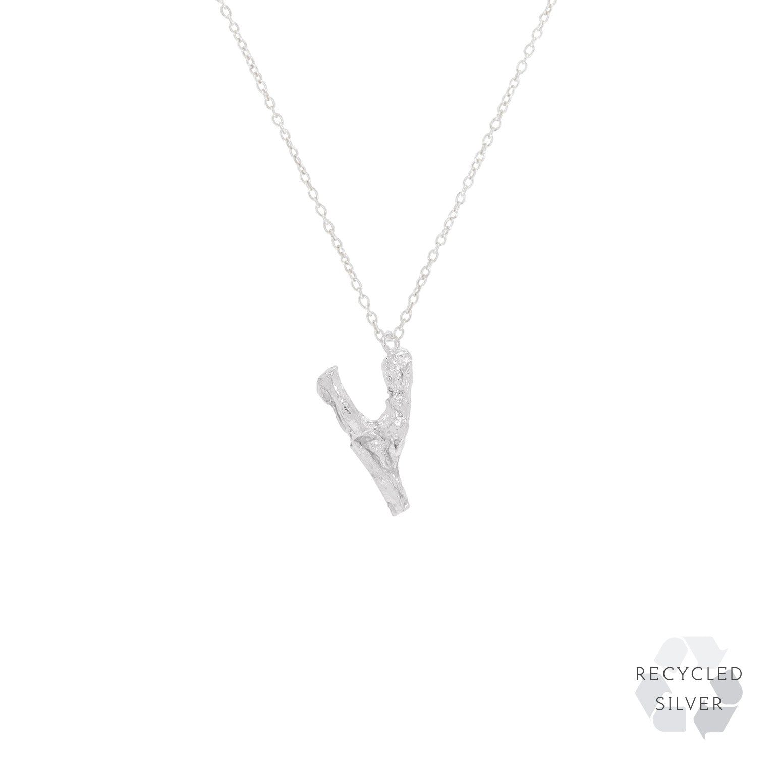 Y Alphabet Recycled Silver Necklace – Loveness Lee